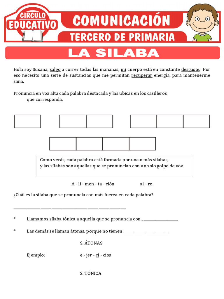 La Silaba para Tercero de Primaria | PDF | Fonética | Lingüística