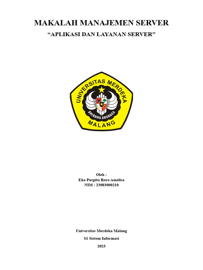 Makalah Manajemen Server "Aplikasi Dan Layanan Server" | PDF