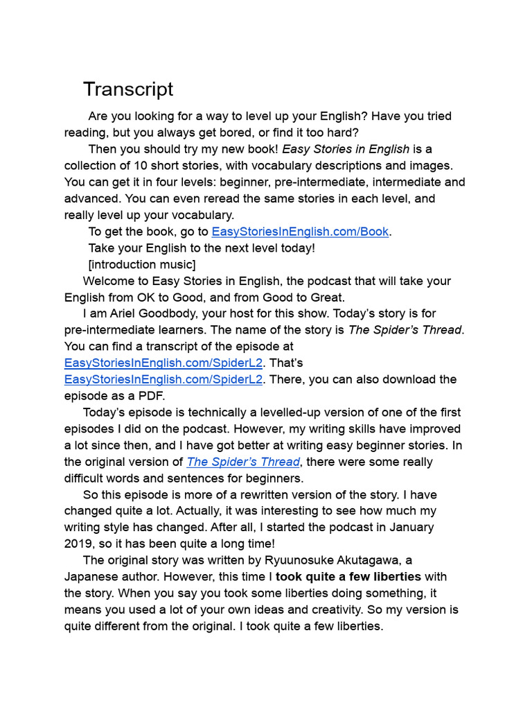 Yespat Pre Intermediate The Spiders Thread | PDF | Hell | Demons