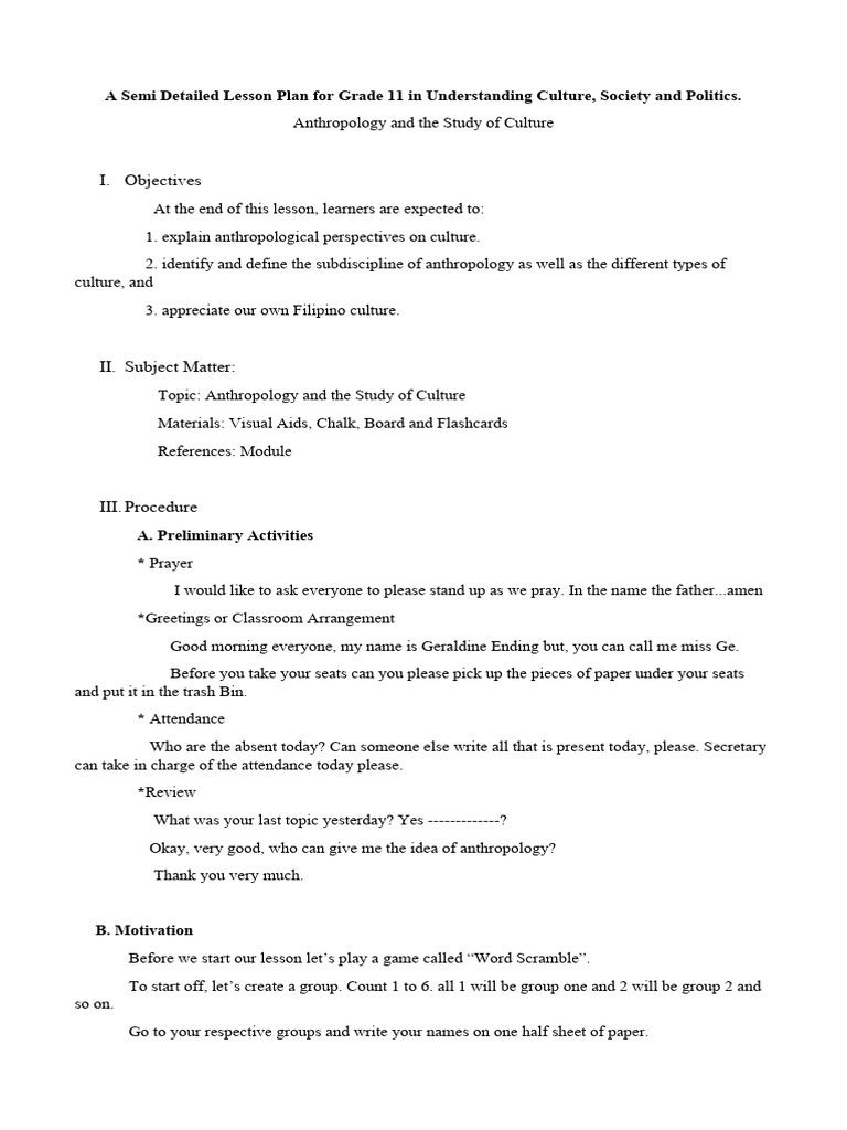 A-Semi-Detailed-lesson-plan-for-grade-11-in-Understanding-Cu | PDF ...