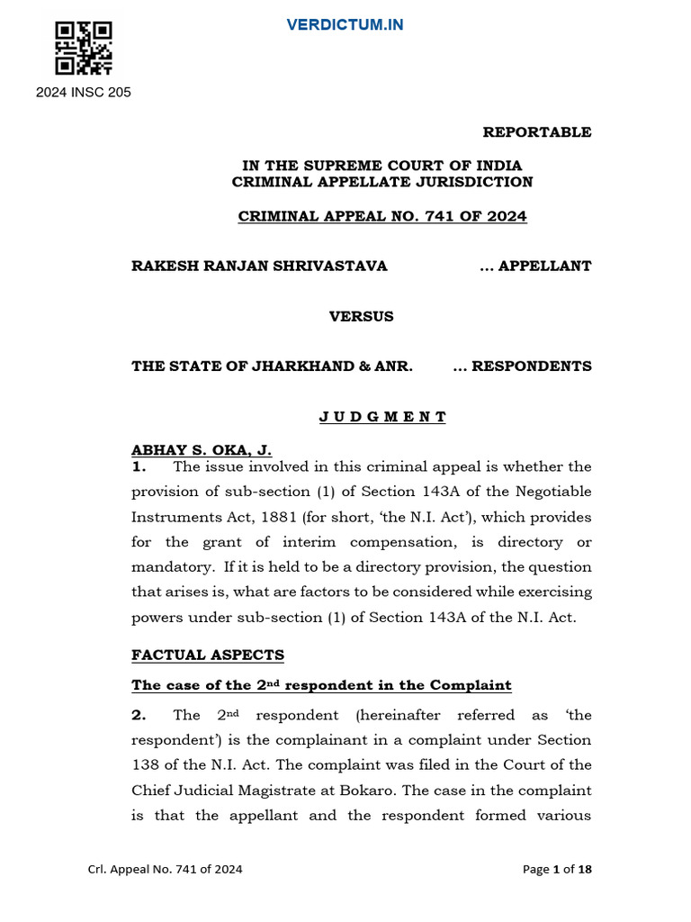 143A Not Compulsory SC Order | PDF | Separation Of Powers | Legal Procedure