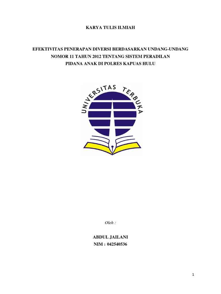 Karya Tulis Ilmiah Abdul Jailani | PDF