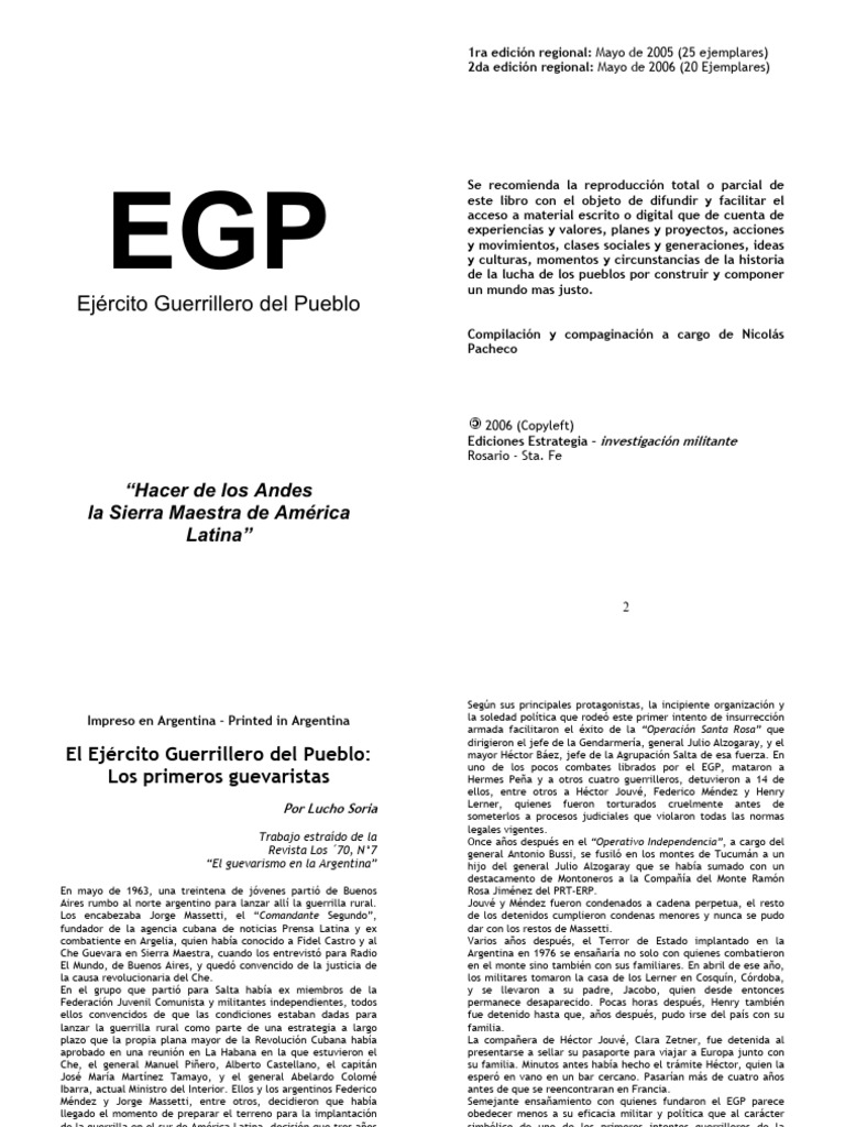 egp | PDF | Che Guevara | Guerra de guerrillas