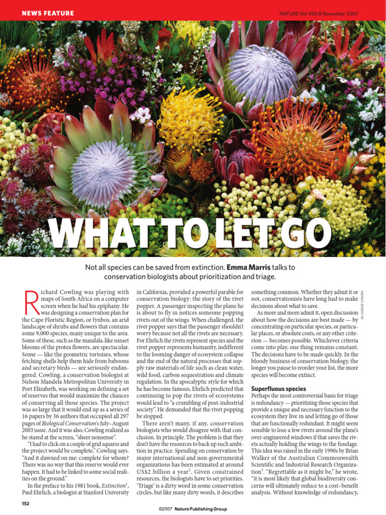 What To Let Go Nature 2007 Ok | PDF | Conservation Biology | Species