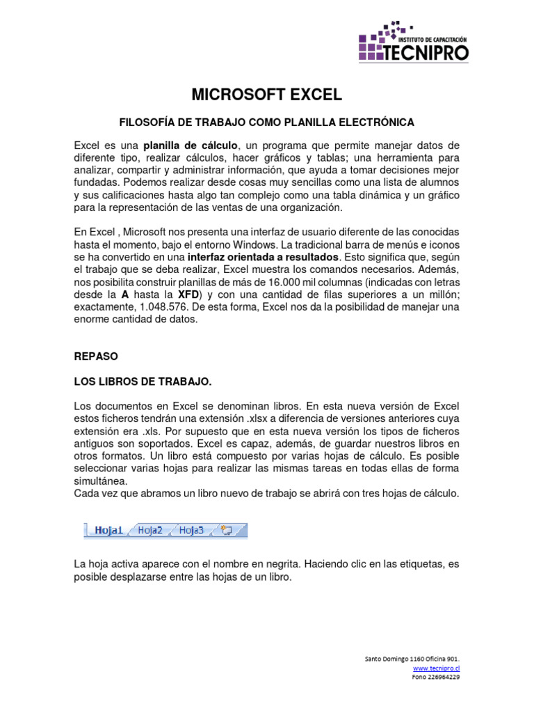 Manual Excel Intermedio Avanzado Tecnipro | PDF | Microsoft Excel ...