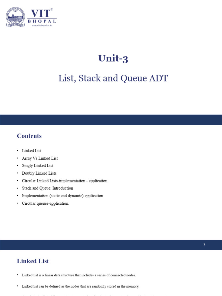 List, Statck and Queue ADT | PDF | Pointer (Computer Programming) | Software Engineering