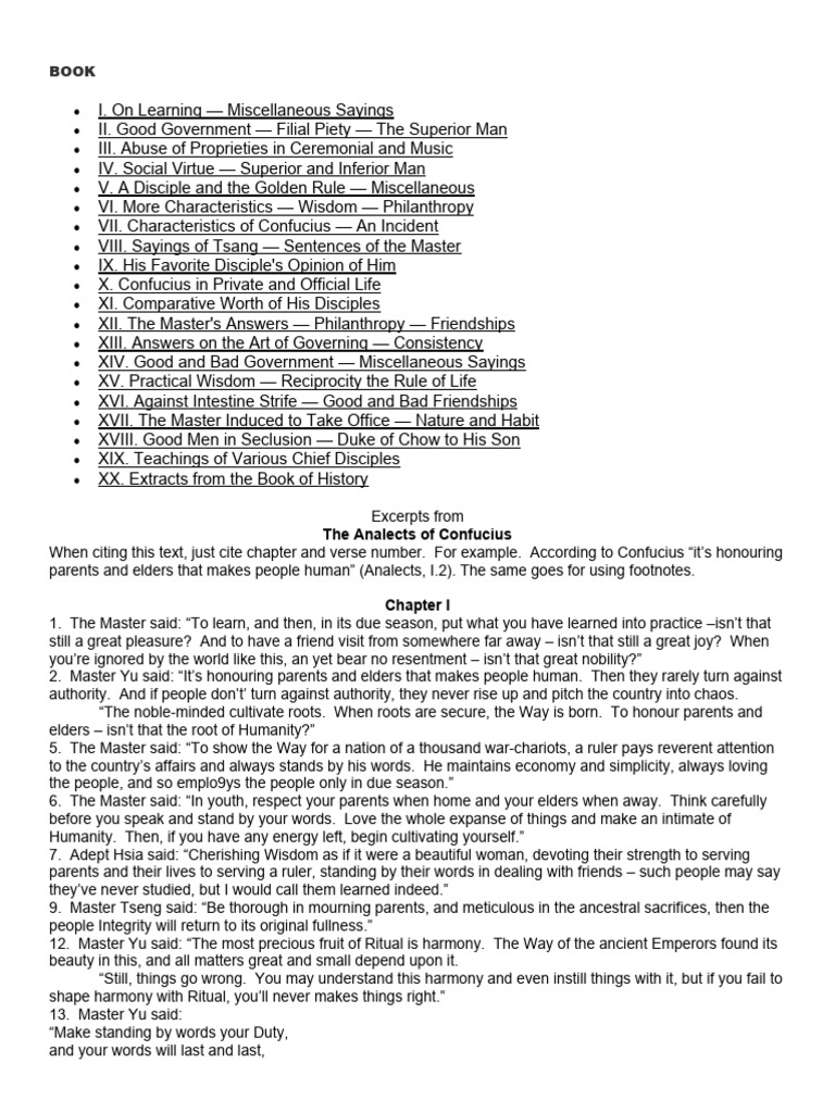 The Analects | PDF | Confucius | Confucianism