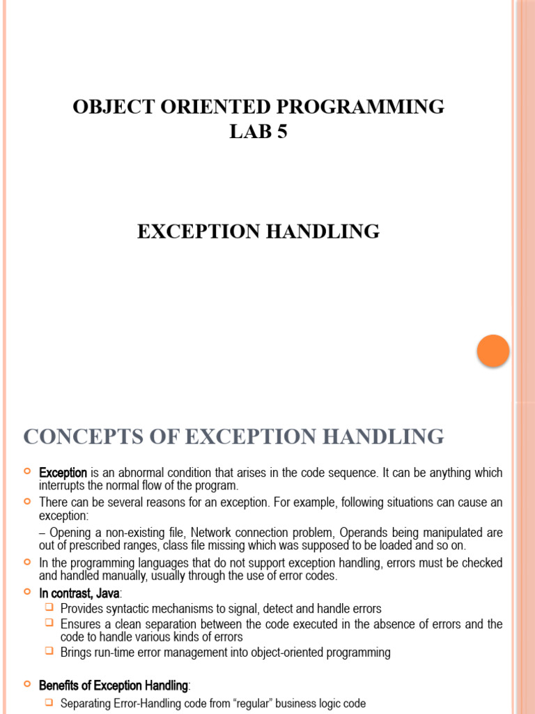 Exception Handling Pdf Class Computer Programming Method Computer Programming 
