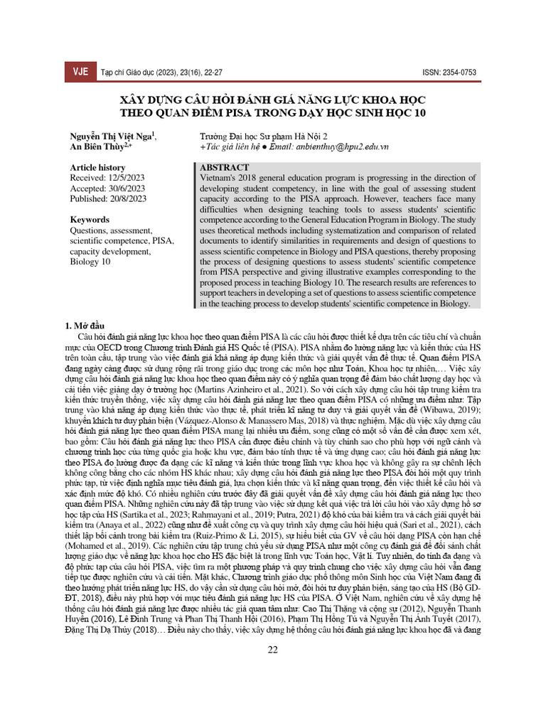 Nguyn TH Vit Nga An Bin Thu | PDF