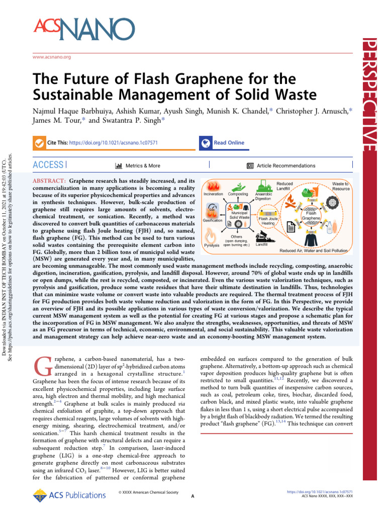 The Future of Flash Graphene for the Sustainable Management of Solid ...