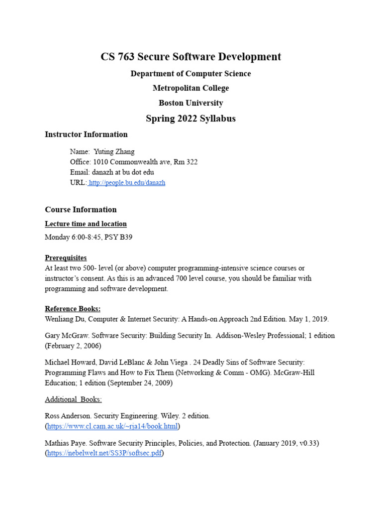 Secure Software Development | PDF | Vulnerability (Computing) | Security