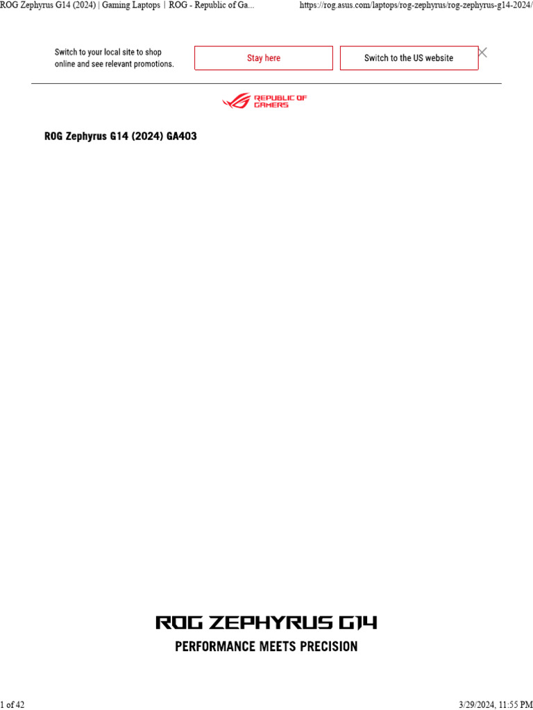 ROG Zephyrus G14 (2024) Overview | PDF | Technology & Engineering