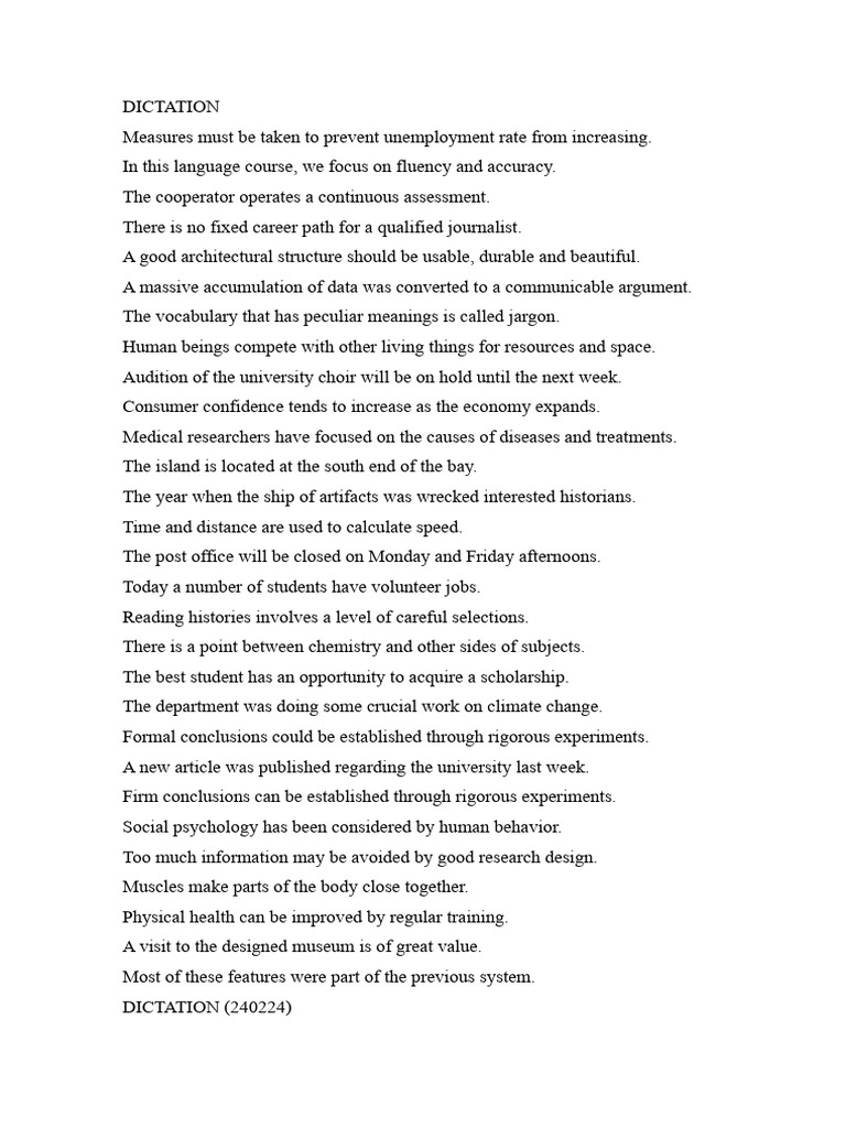 Dictation | PDF | Experiment | Science