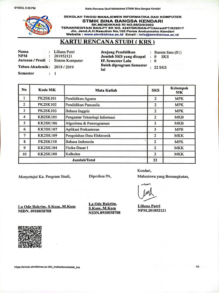 Krs Liliana Putri | PDF