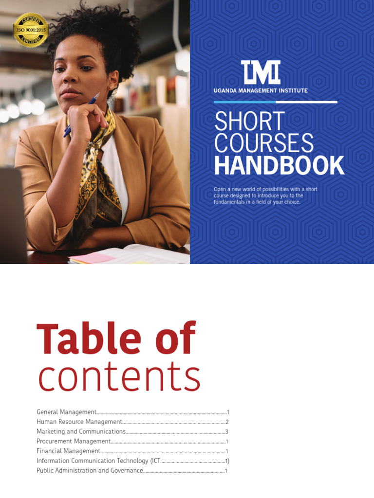 UMI Short Courses Handbook | PDF | Marketing | Leadership