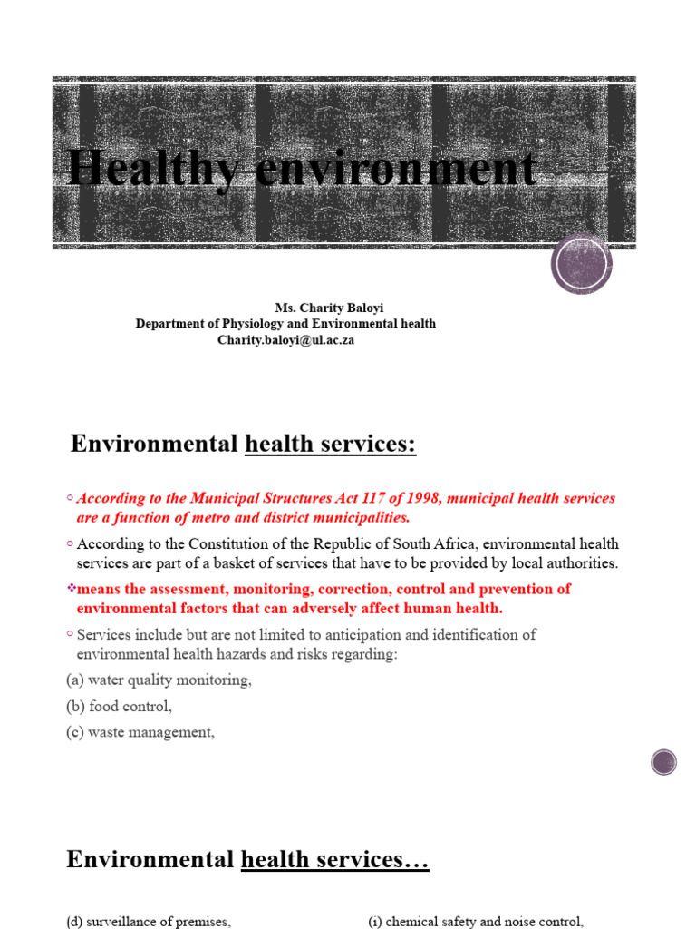 Healthy Environment Services (Part 2) | Download Free PDF | Environmental Health | Waste Management