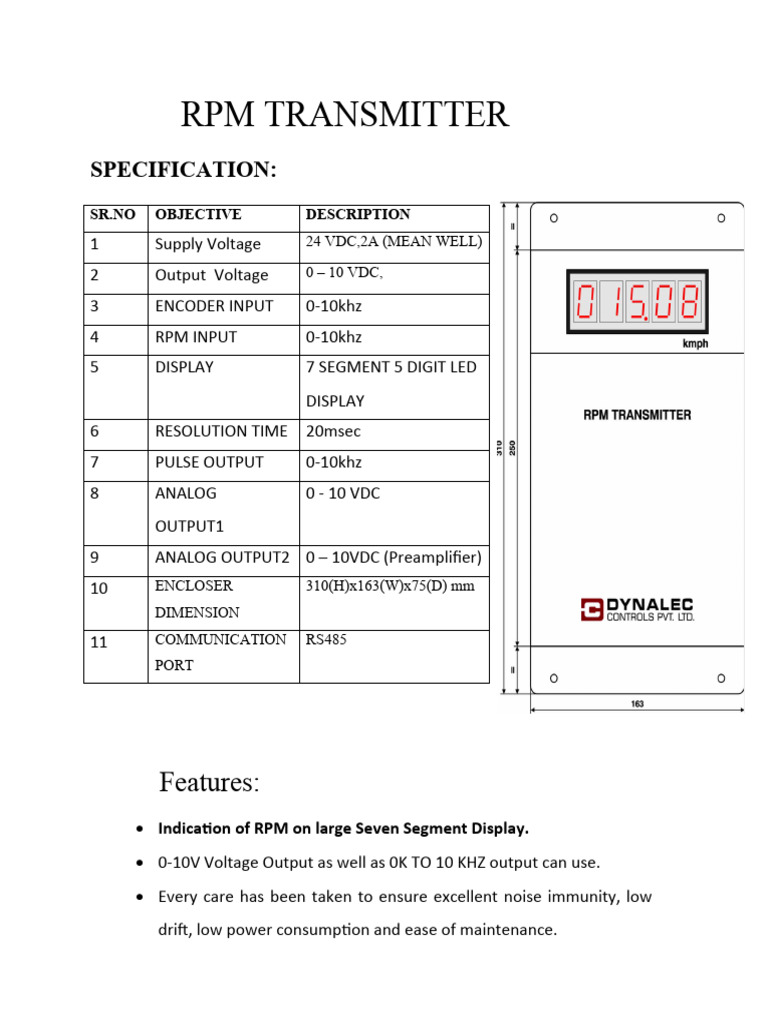 RPM Transmitter Manual | PDF