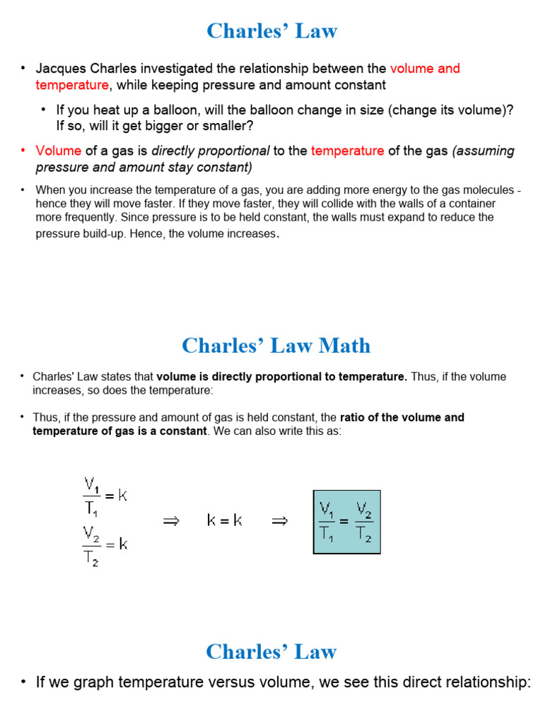 Understanding Charles' Law and Its Applications | PDF | Gases | Temperature