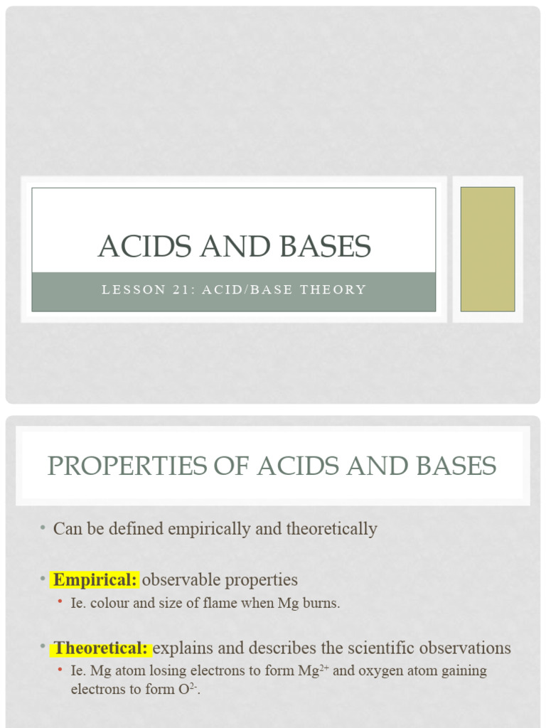 Understanding Acids and Bases Theory | PDF | Acid | Hydroxide