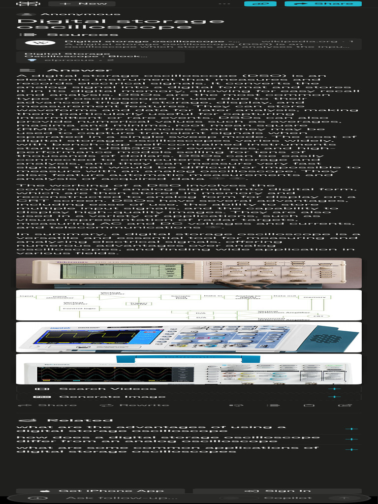 Digital storage oscilloscope | PDF | Telecommunications Engineering | Electronics