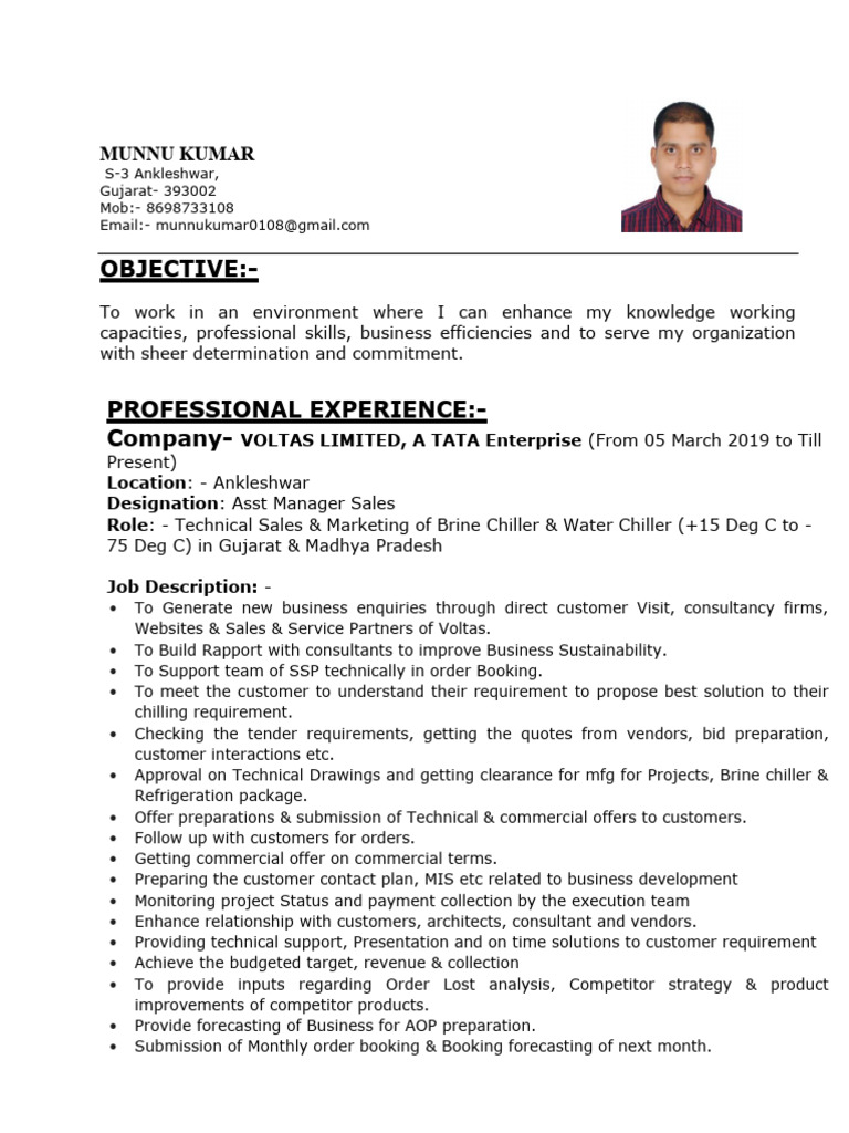Munnu Kumar@Resume | PDF | Sales