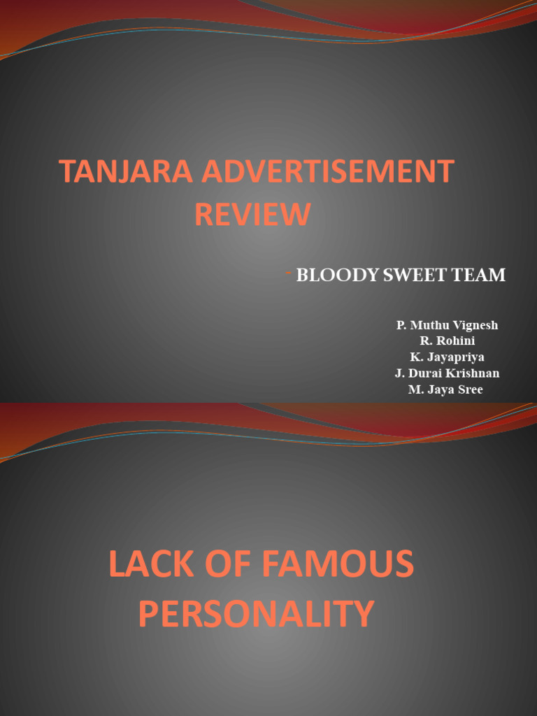Tanjara Ad Review: Key Insights | PDF