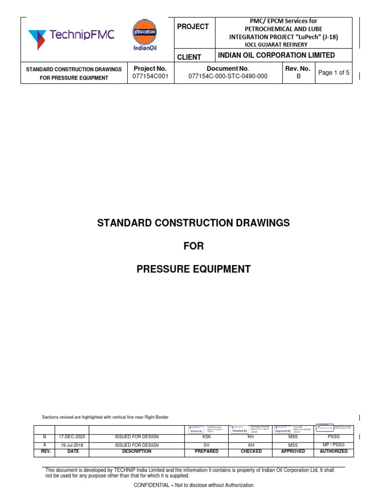 077154C-000-STC-0490-000 - B - STD - Const. Drawing | PDF | Oil Refinery