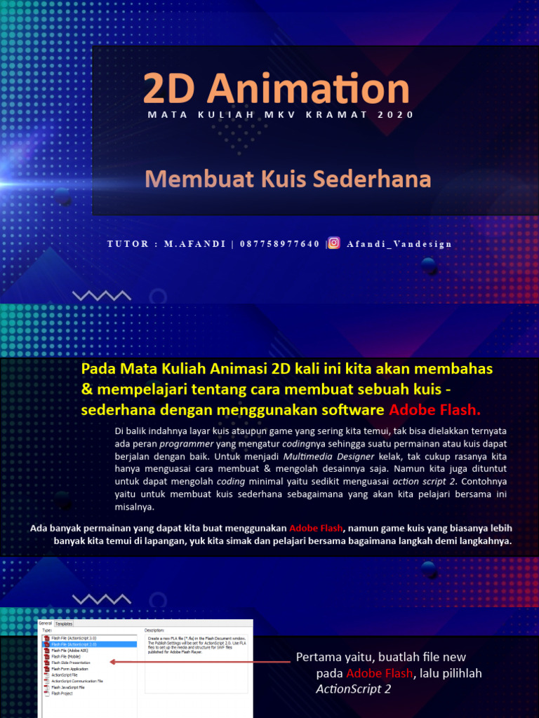 Belajar Animasi 2D - MEMBUAT KUIS SEDERHANA | PDF