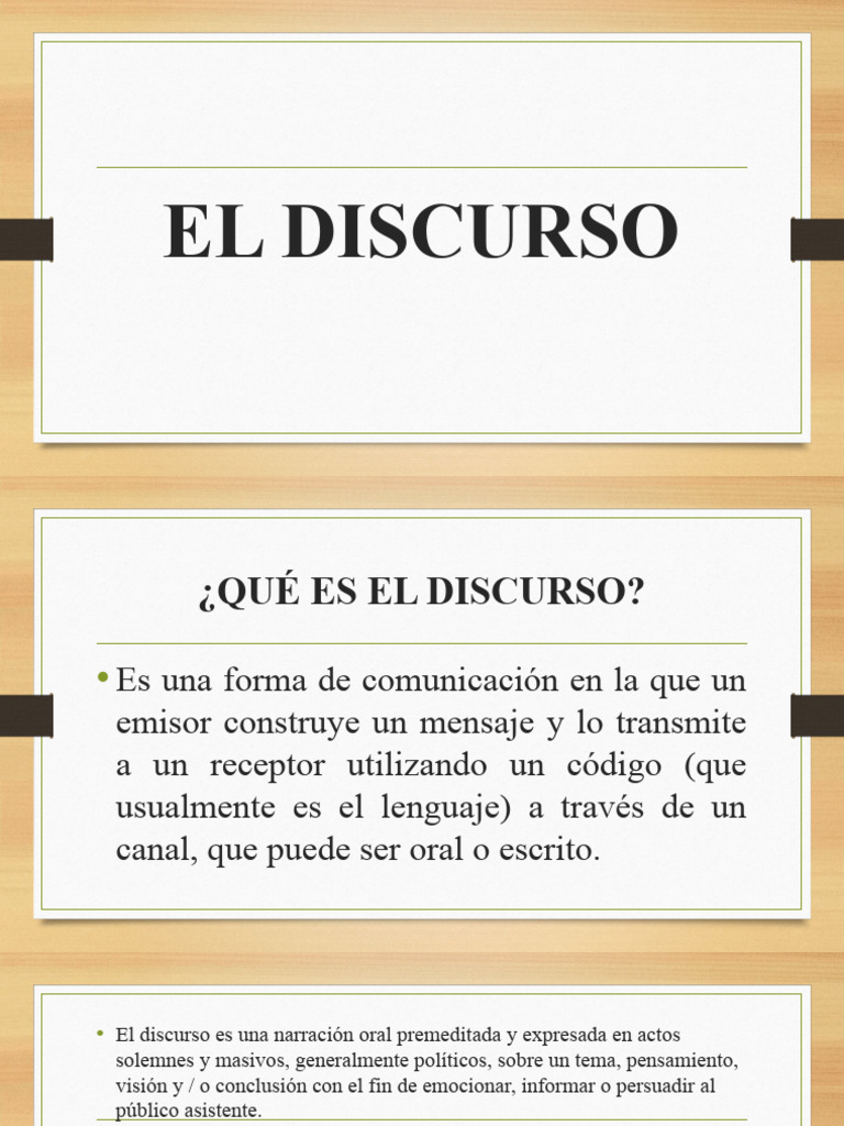 El Discurso | PDF | Hablar en público | Comunicación