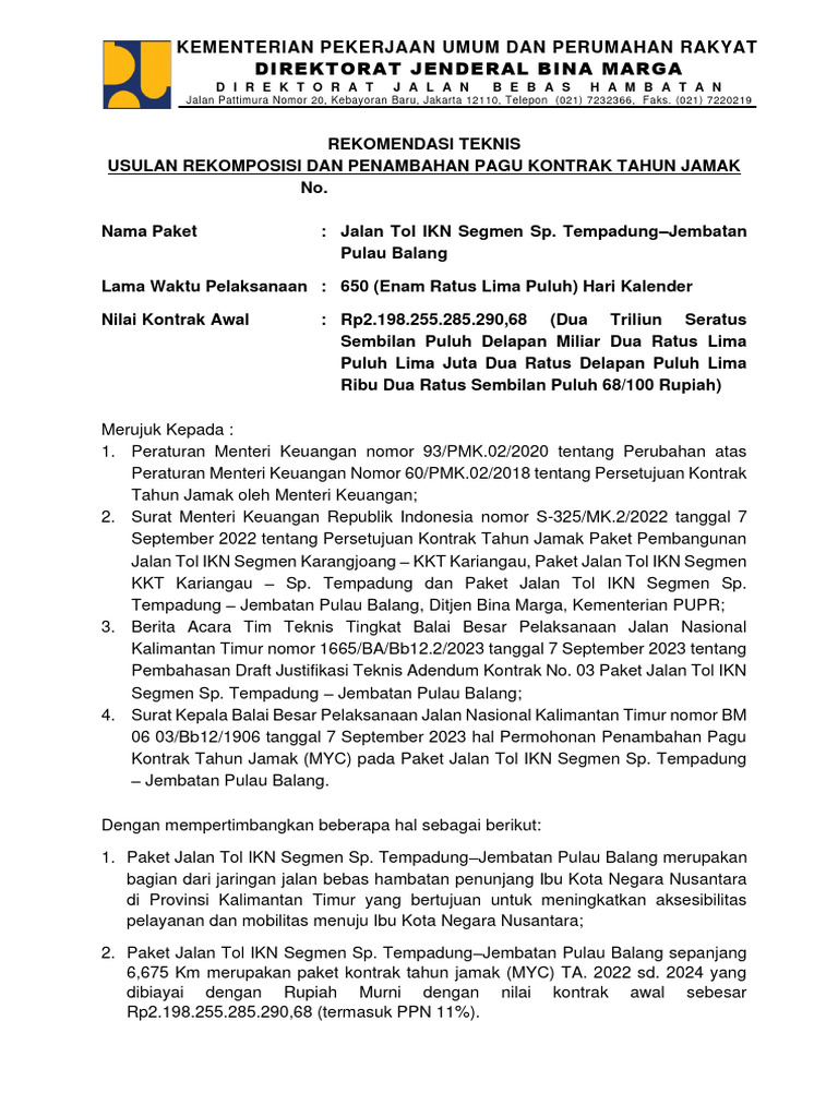 Contoh Rekomtek | PDF