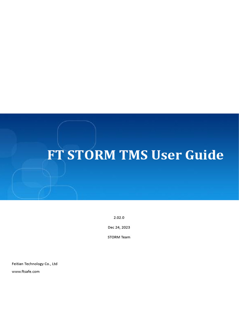 FT Storm Tms User Guidev2.02.0 | PDF | Mobile App | Online And Offline