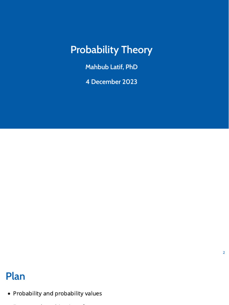 01-prob-theory | PDF | Probability | Theory