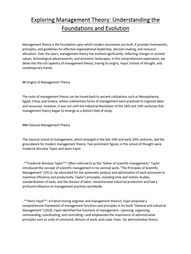 management Theory | PDF | Systems Theory | System