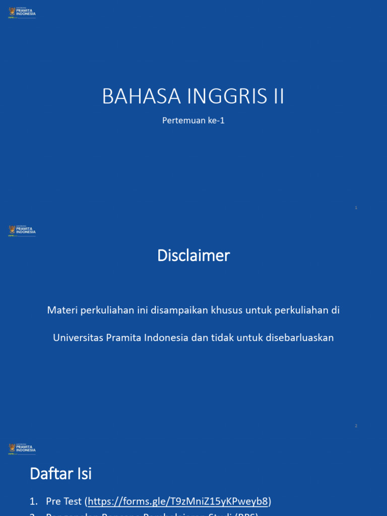 BAHASA INGGRIS II meet 1 & 2 | PDF | Language Mechanics | Grammar