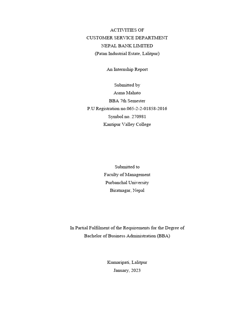 Asma Mahato Report | PDF | Banks | Cheque