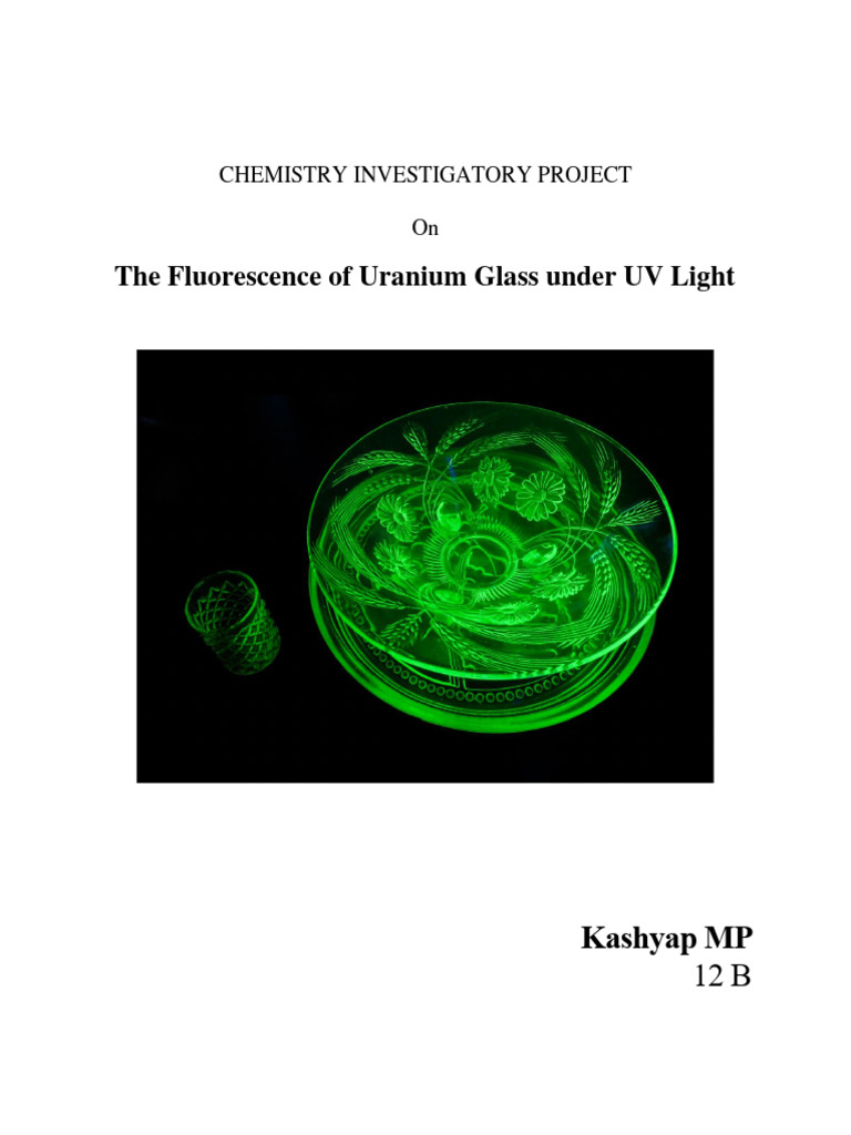 Investigating the Fluorescence of Uranium Glass under UV Lig | PDF | Fluorescence | Ultraviolet