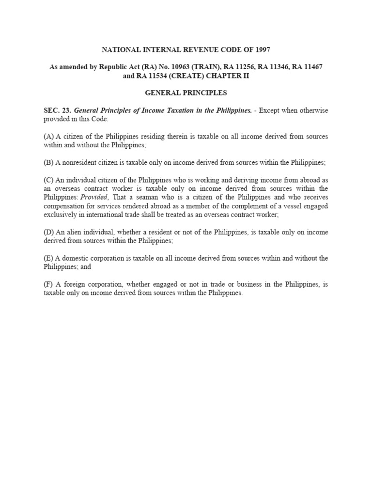 Philippine Income Taxation Rules | PDF | Finance & Money Management ...