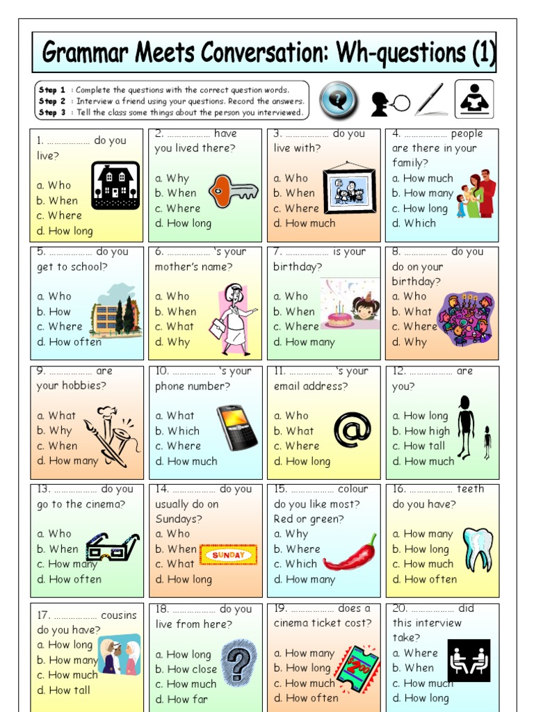 WH Questions for Conversation Practice | PDF