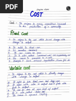 Cost Chapter Notes Class 11 Microeconomics | PDF | Average Cost ...