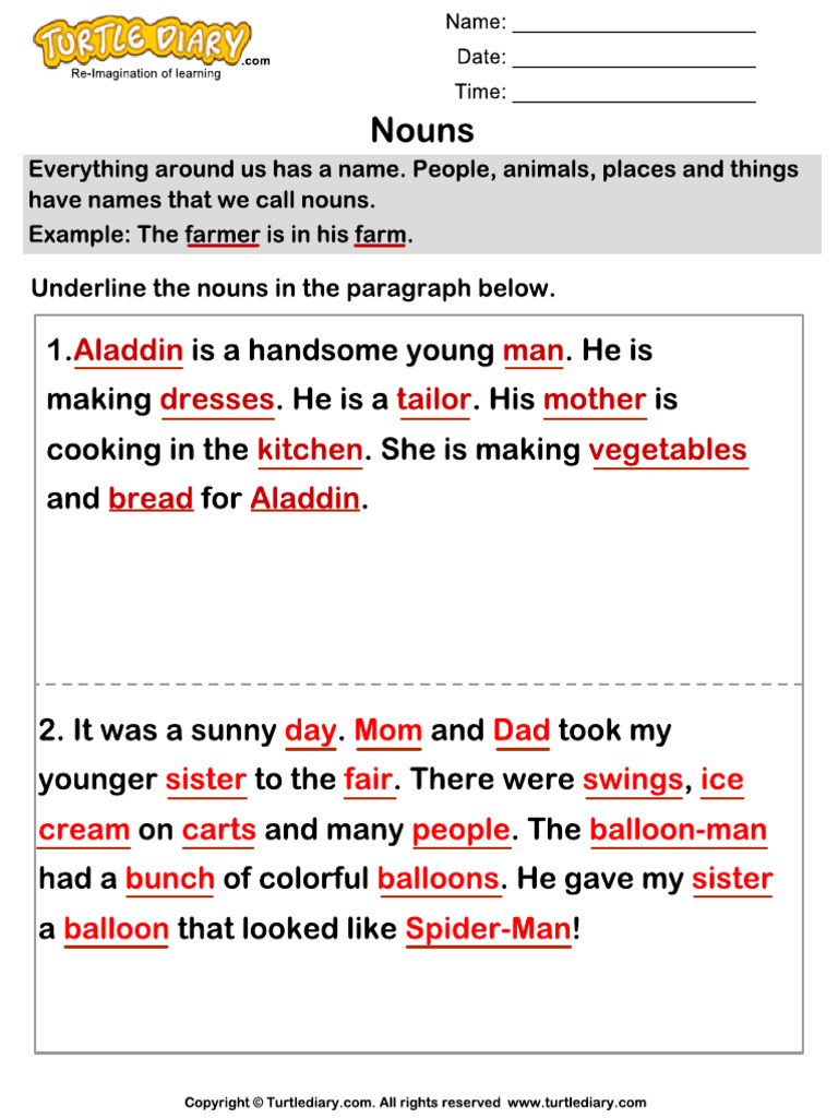 Answer Find Nouns From Paragraph Aladdin | PDF Answer Find Nouns From Paragraph Aladdin | PDF