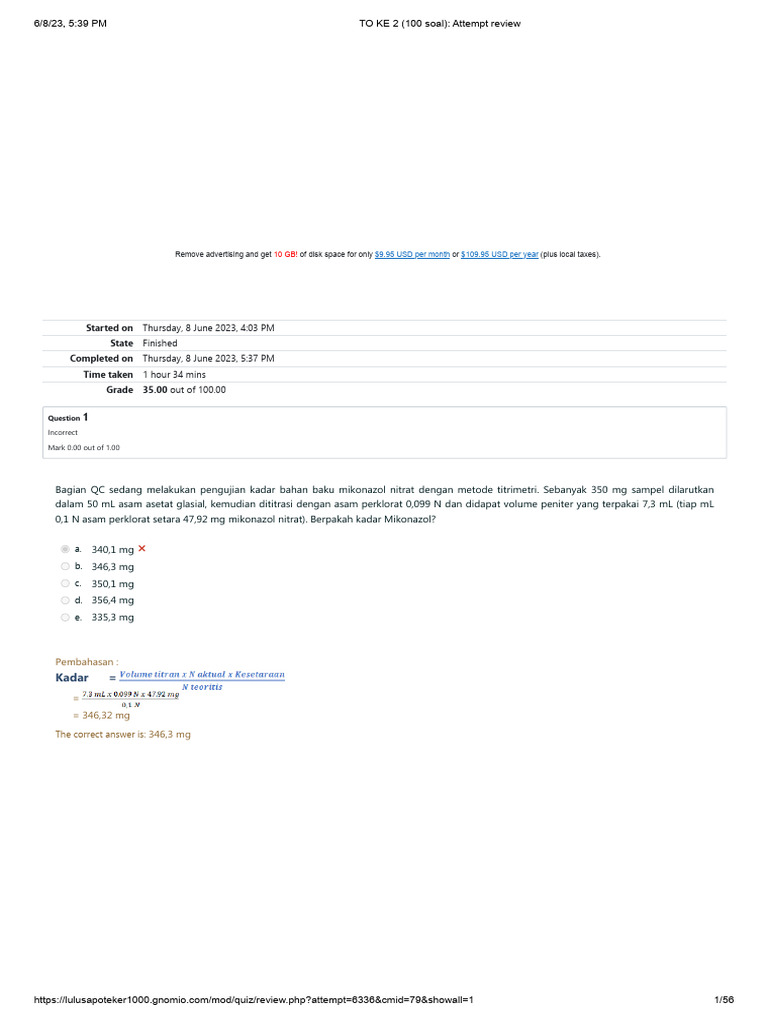 TO KE 2 (100 Soal) - Attempt Review | PDF