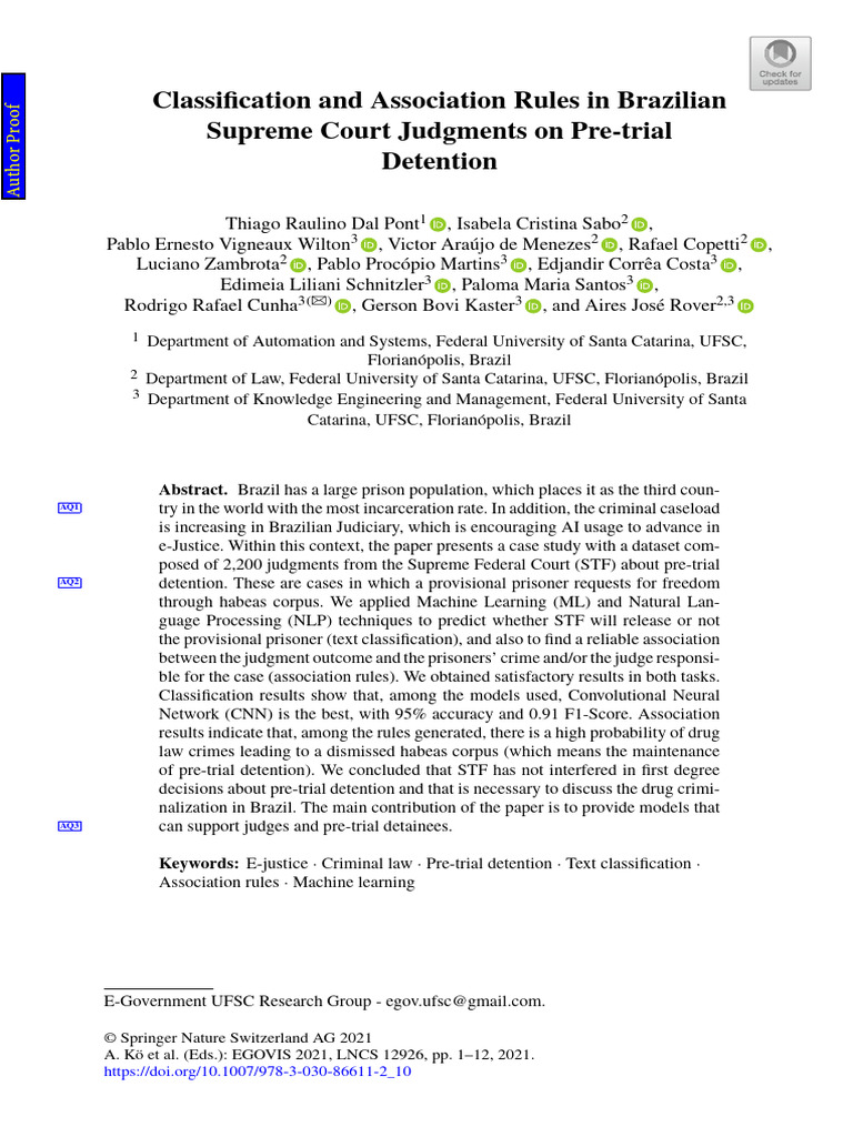 Classification And Association Rules In Brazilian Supreme Court