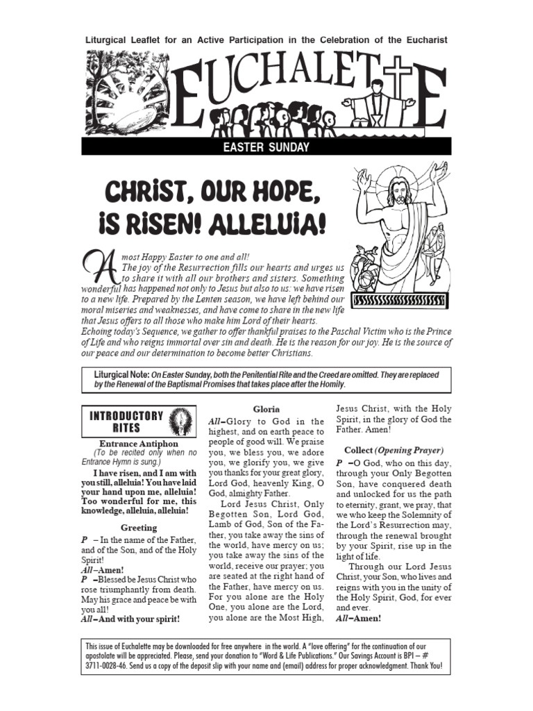 Euch Easter Sunday | PDF | Resurrection Of Jesus | Jesus