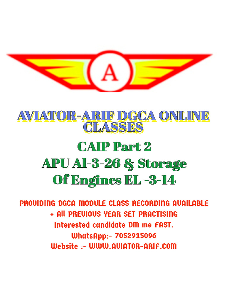 Caip-II Apu & Engine Storage by Aviator-Arif | PDF | Internal ...