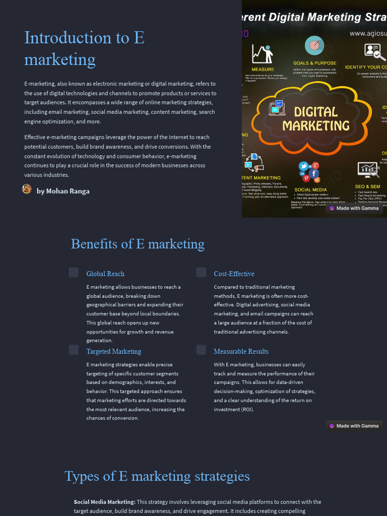 Introduction To E Marketing | PDF | Digital Marketing | Analytics