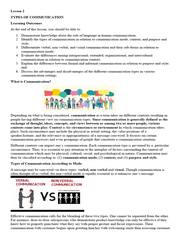Ge 106 Lesson 2 | PDF | Communication | Nonverbal Communication