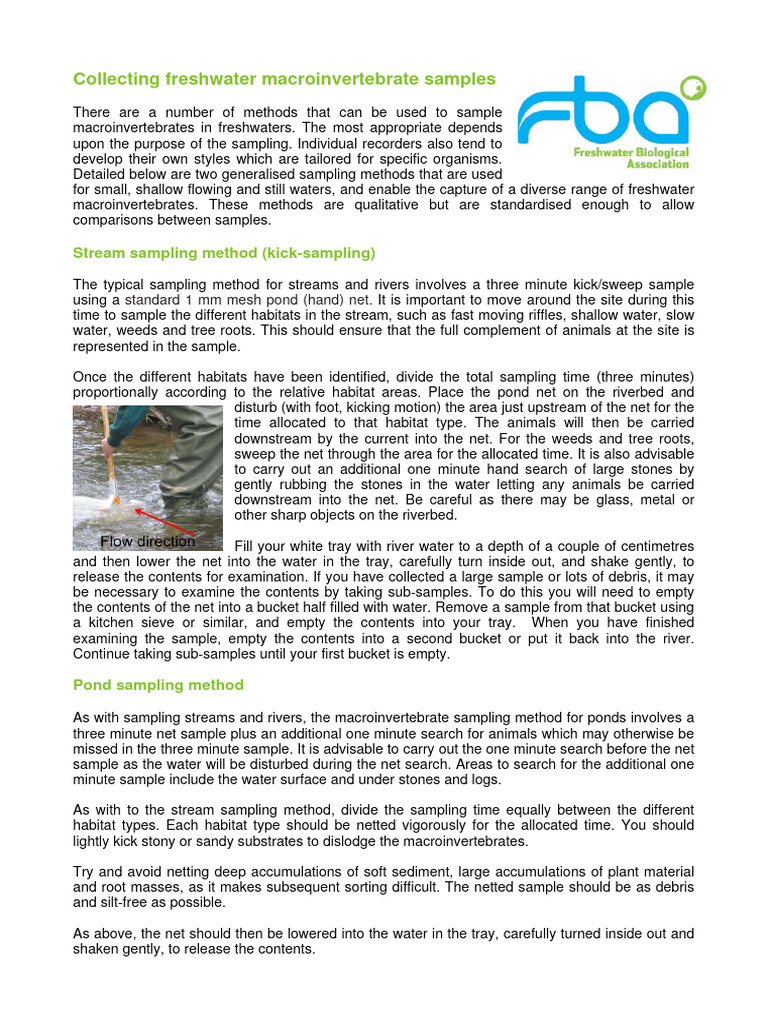 Collecting Freshwater Macroinvertebrate Sample | Download Free PDF ...