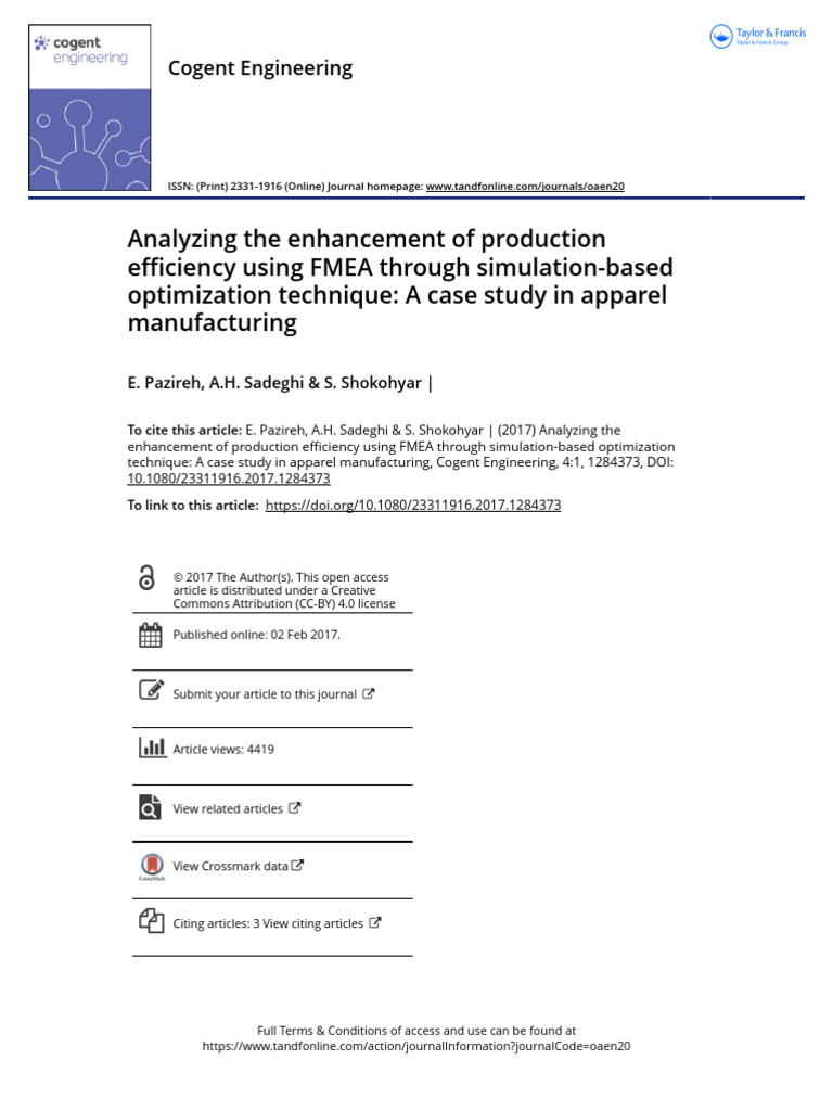 Analyzing The Enhancement of Production Efficiency Using FMEA Through Simulation-Based ...