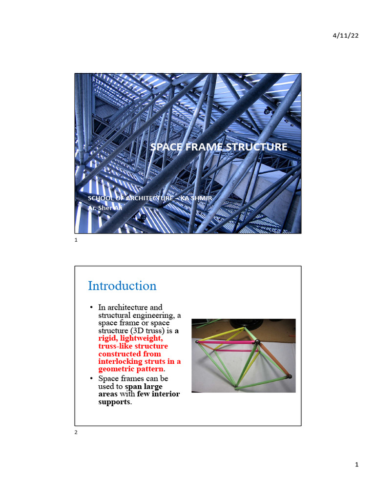 Space Frame | PDF | Vault (Architecture) | Dome