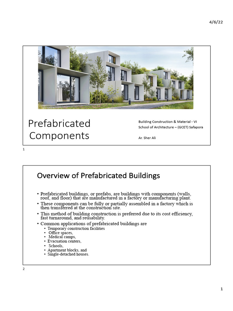 BCM - VI Prefabricated Components | PDF | Rolling (Metalworking) | Concrete